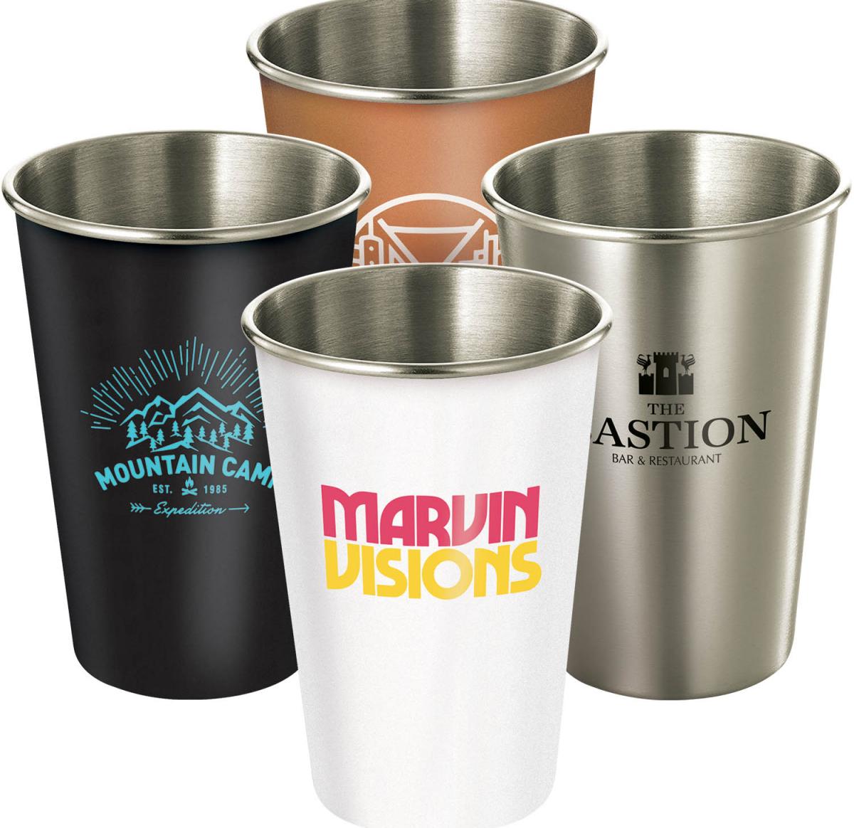 Custom Printed Stainless Steel Single Wall Steel Cups (400ml) - Buy ...