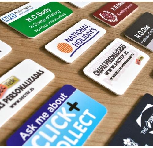 Custom Printed Personalised Name Badges Branded With Your Logo UK