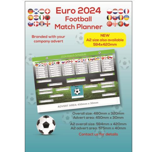 Euro 2026 Football Championship A4 Wall Chart Planners Custom Logo ...